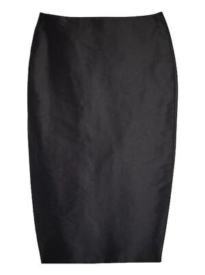 Gucci Fine Silk Faille Midi Skirt With Back Vent - Black