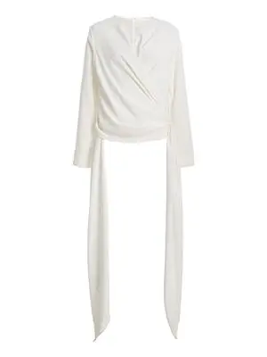 SLOAN Wrap Draped Chiffon Top - Ivory