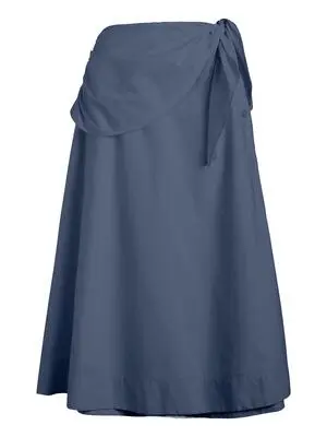 Merlette Camila Cotton Poplin Midi Skirt - Navy