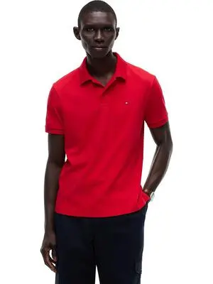 Tommy Hilfiger Regular Fit Smooth Cotton Polo - Medium Red