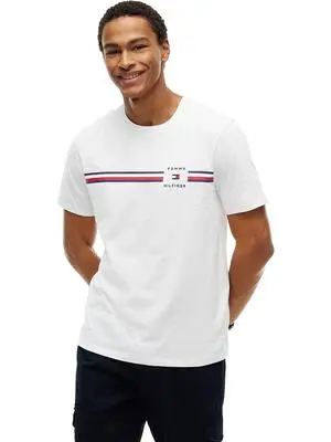 Tommy Hilfiger Men's Signature Stripe T-shirt - Ecru