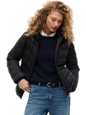 TOMMY HILFIGER Tommy Hilfiger Quilted Hooded Jacket With Drawcord Waist