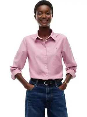Tommy Hilfiger Regular Fit Stretch Oxford Shirt - Ruby Rhubarb