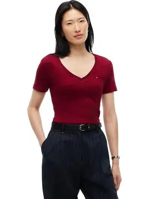Tommy Hilfiger V-neck T-shirt - Plum Glaze