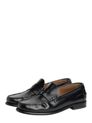 Tommy Hilfiger Nappa Leather Penny Loafers - Black