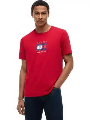 Tommy Hilfiger 1985 Flag Logo T-shirt - Medium Red