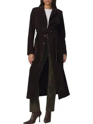 Joe's Jeans Faux Suede Long Coat - Dark Chocolate