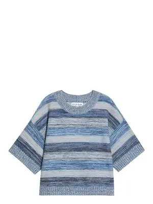 CITY BLUES Broome Marled Stripe Sweater - Navy