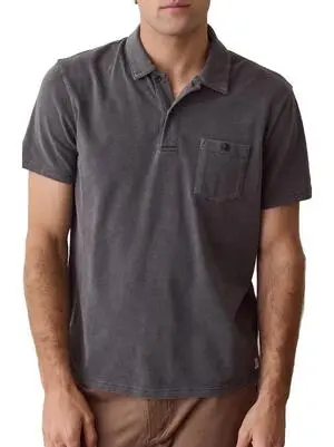 Marine Layer Luxe Slub Organic Cotton Pocket Polo - Asphalt