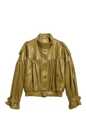 CHLOÉ Crop Plongé Leather Jacket