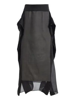 SLOAN Exclusive Cascade Chiffon Midi Skirt - Black