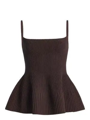 DL1961 Peplum Tank Instasculpt™ Rib - Brown