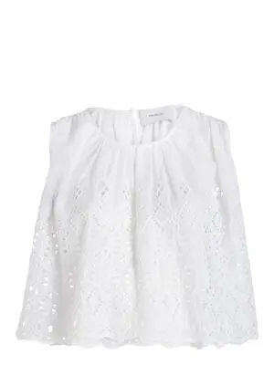 MERLETTE Merlette Dacere Cotton Eyelet Cropped Top