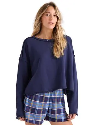 Volcom Raw-edge Dolman Sweatshirt - Peacoat