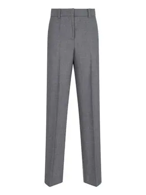 Incotex Neera" Wide Leg Virgin Wool Pants - Gray