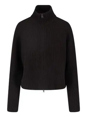 LISA YANG Lisa Yang Cashmere Zip Cardigan Brown