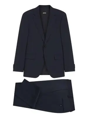 BOSS Two-piece Slim-fit Suit In Virgin Wool - Dark Blue