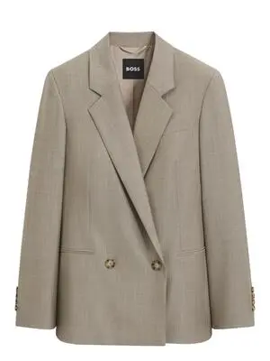 BOSS Regular-fit Blazer In Italian Virgin Wool With Stretch - White