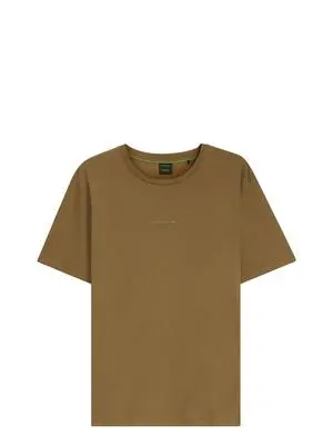 BOSS Porsche X Mercerized-cotton T-shirt With Glossy Logo - Brown