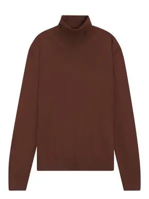 BOSS Extra-fine Merino Wool Turtleneck Sweater - Brown