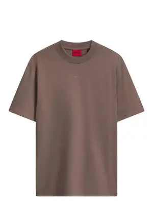 Hugo Relaxed-fit T-shirt With Centered Logo Detail - Brown
