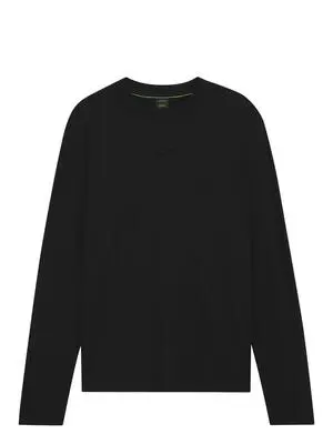 BOSS Porsche X Long-sleeved T-shirt With Glossy Logo - Black
