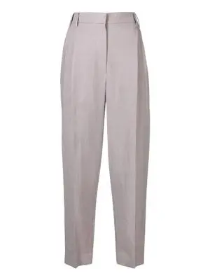 Brunello Cucinelli High-waisted Tailored Trousers With Belt Loops - Gray
