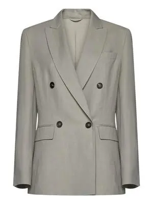 BRUNELLO CUCINELLI Brunello Cucinelli Double-Breasted Notched Lapel Blazer