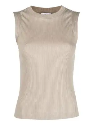 BRUNELLO CUCINELLI Brunello Cucinelli Ribbed Tank Top With Jewelry Trim