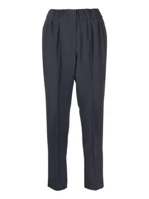 Brunello Cucinelli Cropped Trousers With Elasticated Waist - Blue