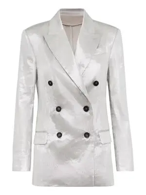 Brunello Cucinelli Long-sleeved Suit Jacket - White