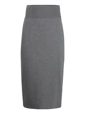 Brunello Cucinelli High-waisted Knitted Pencil Skirt - Gray