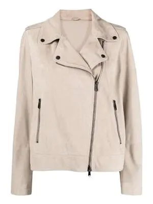 BRUNELLO CUCINELLI Suede Biker Jacket