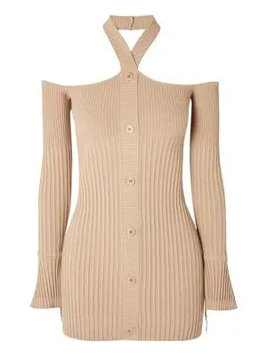 ANDREĀDAMO Slim-fit Knitted Top - Nude