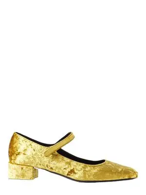 By Far Velvet Mary Jane Block Heel - No