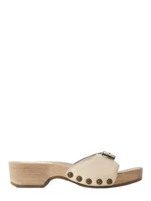 RE/DONE Retro Wooden Sole Leather Clogs - Nude
