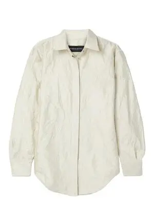 BRANDON MAXWELL Brandon Maxwell Allie Crinkled Satin-Twill Shirt