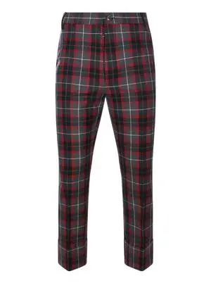 VIVIENNE WESTWOOD George Turn-up Trousers In Plaid - Black