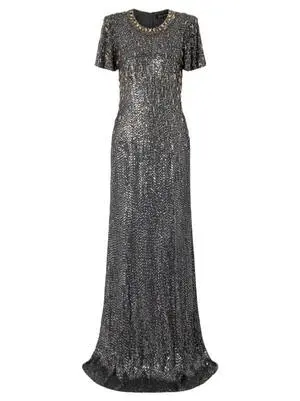 JENNY PACKHAM Jenny Packham Embellished Sequined Maxi Gown