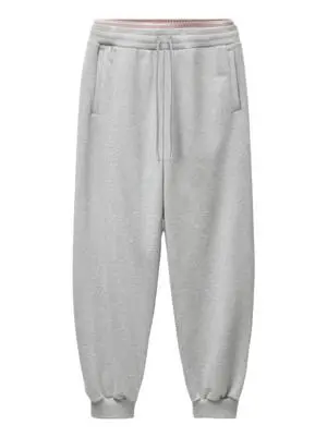 Versace Embroidered-logo Cotton Sweatpants - Grey