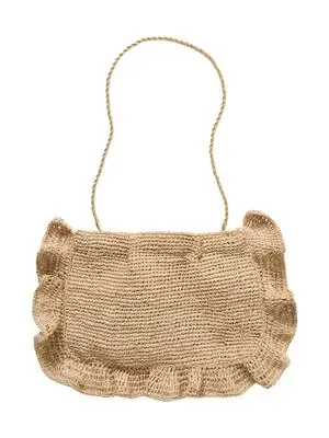 LOEFFLER RANDALL Ruffled Raffia Shoulder Bag - No