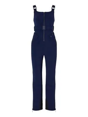 Cordova Fernie Belted Gingham Seersucker Ski Salopettes - Black