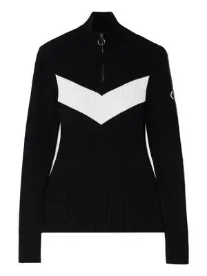 Fusalp Andromede Striped Ribbed-knit Half-zip Sweater - No