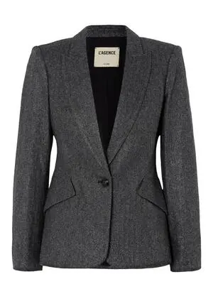 L'Agence Fitted Suit With Silver Thread Embellishments - Black