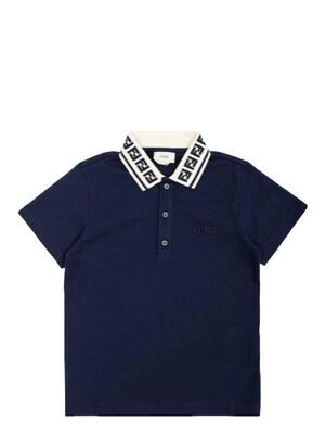 Fendi Collared Polo Shirt - Black