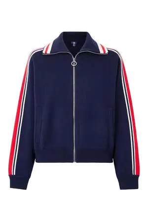 Fusalp Striped Wool-blend Zip-up Sweater - Black