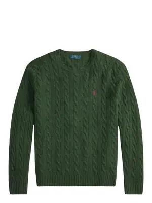 POLO RALPH LAUREN Polo Ralph Lauren Embroidered Cable Knit Crewneck Sweater