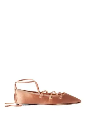 LOEFFLER RANDALL Loeffler Randall Satin Ballet Flats With Ankle Straps