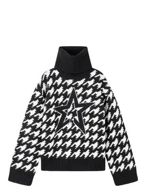 PERFECT MOMENT Perfect Moment Jacquard Knit Houndstooth Wool Turtleneck Sweater