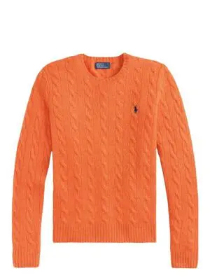 Polo Ralph Lauren Cable-knitted Jumper With Embroidered Pony - Orange